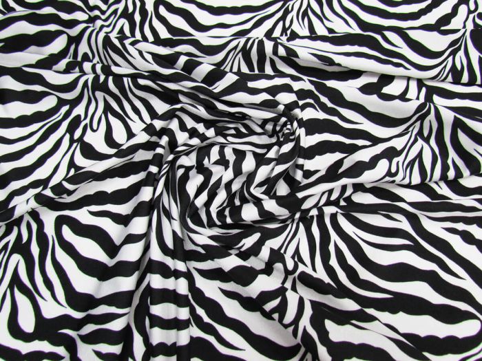 Animal Print Lycra Zebra Shiny