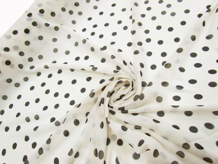 Polka dot silk chiffon fabric store